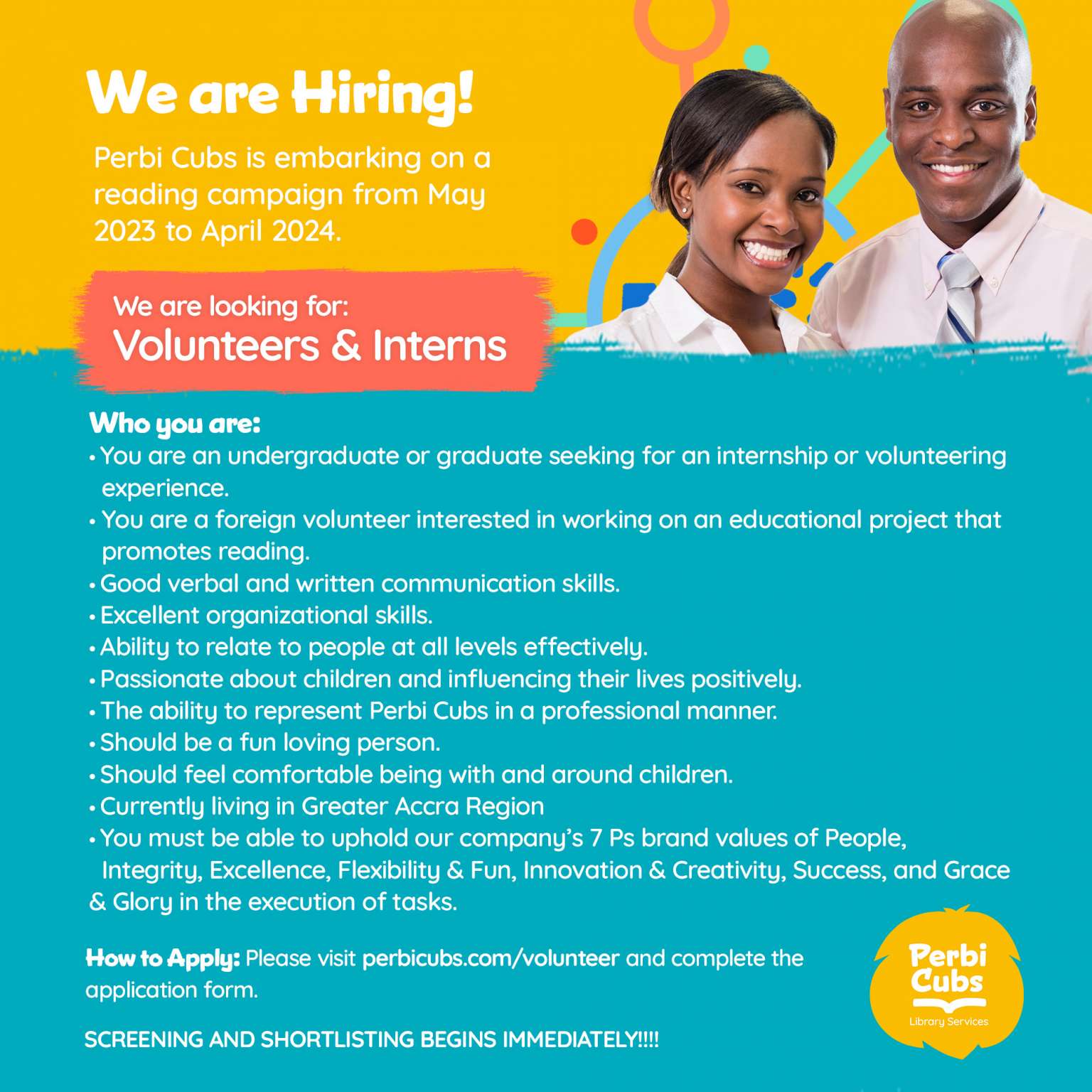 Volunteers/Interns - Perbi Cubs